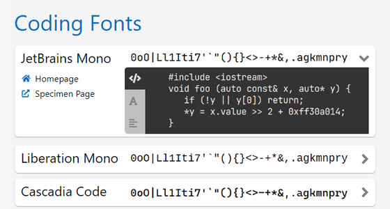 A Comprehensive List of Monospace Coding Fonts in 2023 | hacking C++
